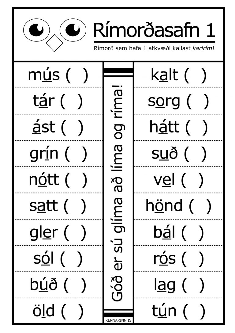 rímorð – Kennarinn.is